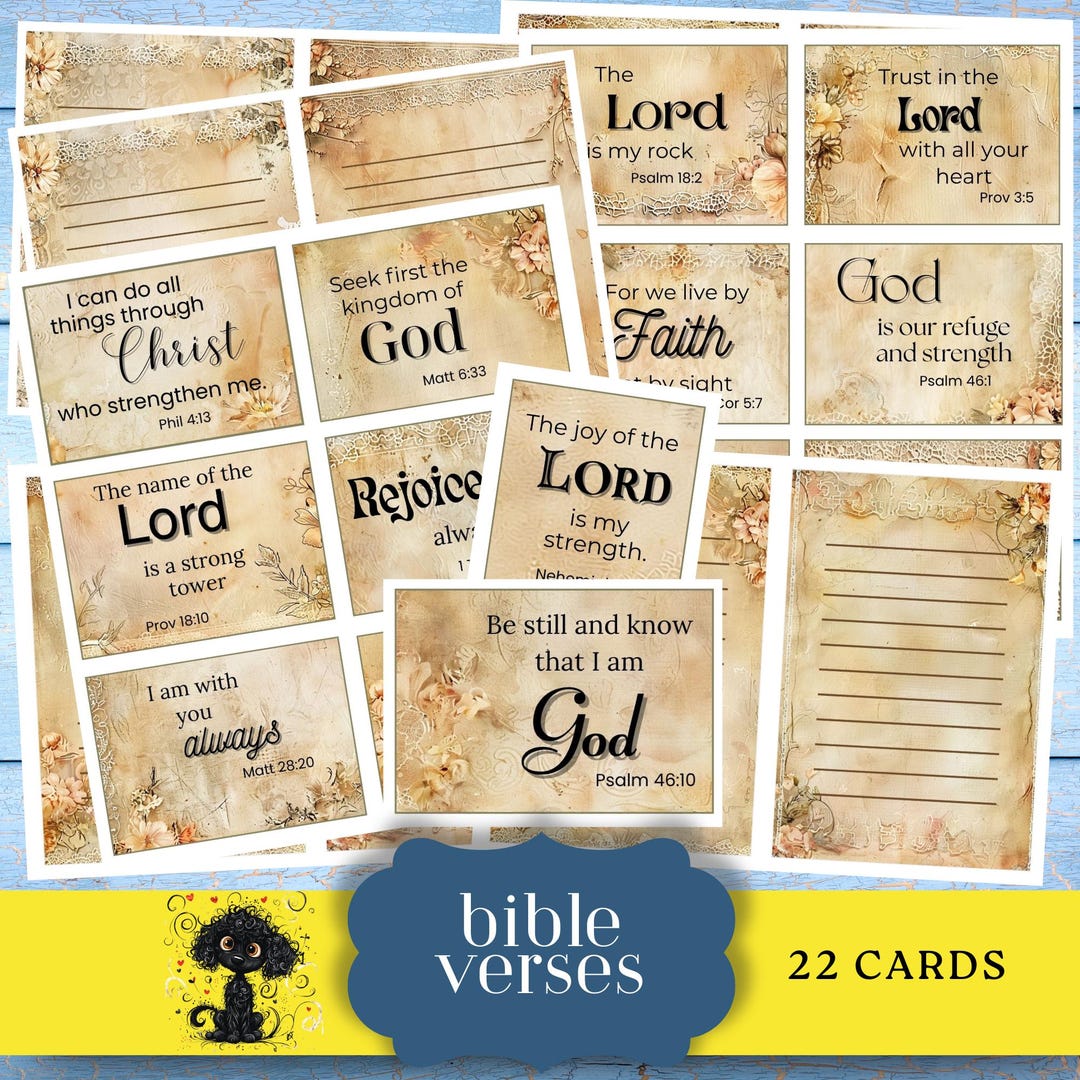 Vintage Bible Verses Cards, Scripture, Christian Prayer Cards ...