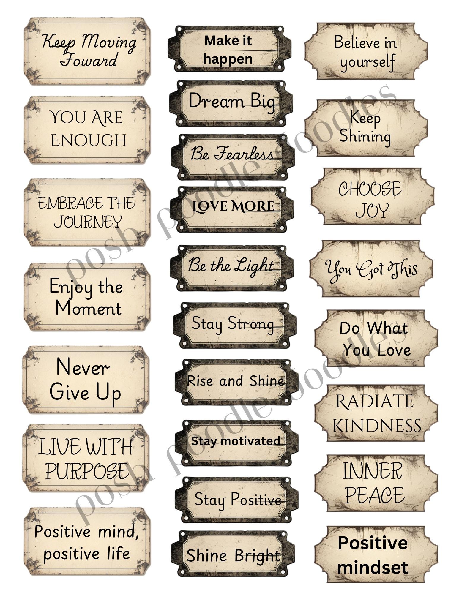 Vintage Labels, Encouraging Words, Digital Tags, Printable Tags ...