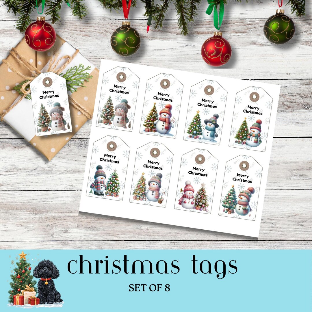 Snowman Christmas Gift Tags, Printable Tags With Snowmen, Merry ...