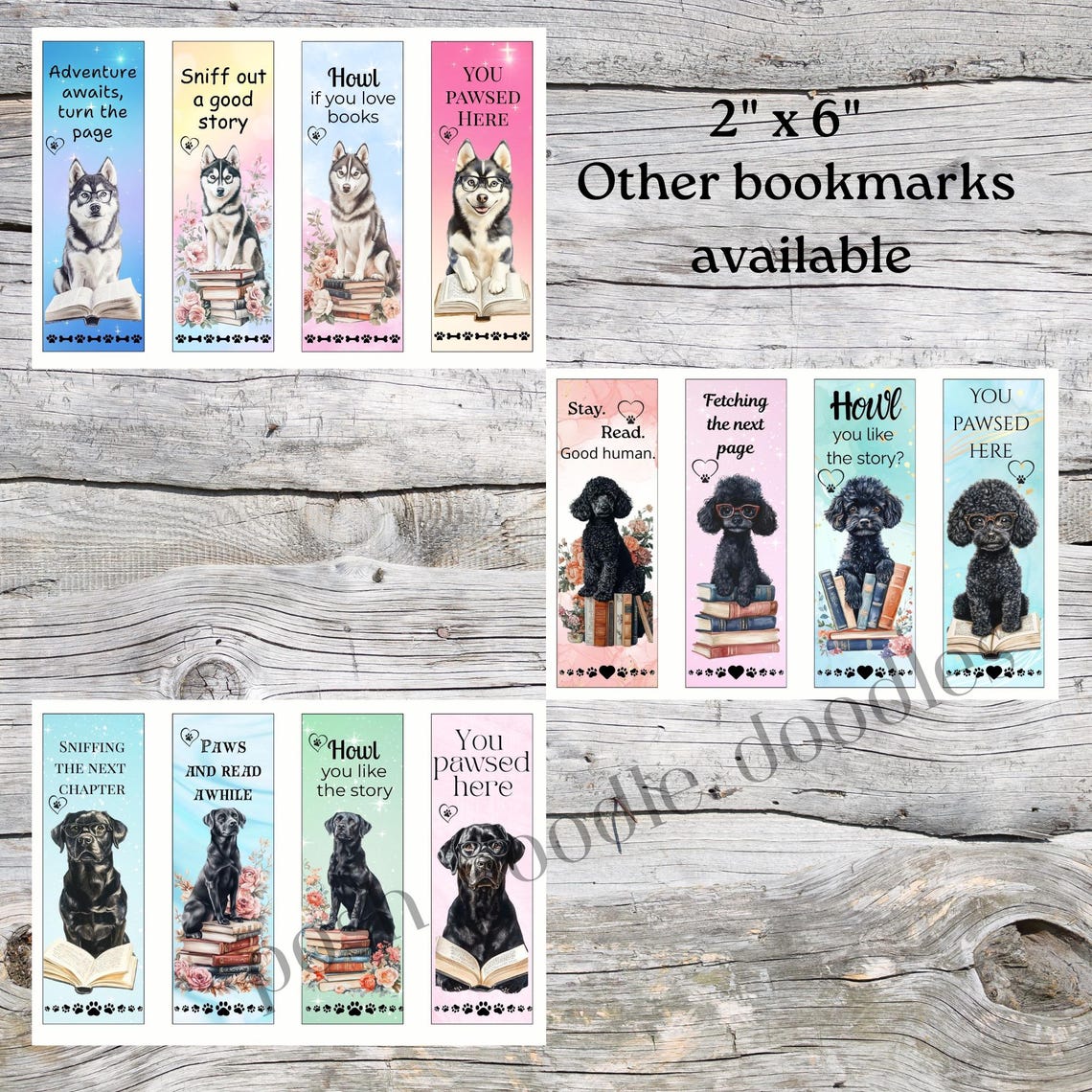 German Shepherd Dog Bookmarks, Pup Lover, Teacher Gift, Instant ...