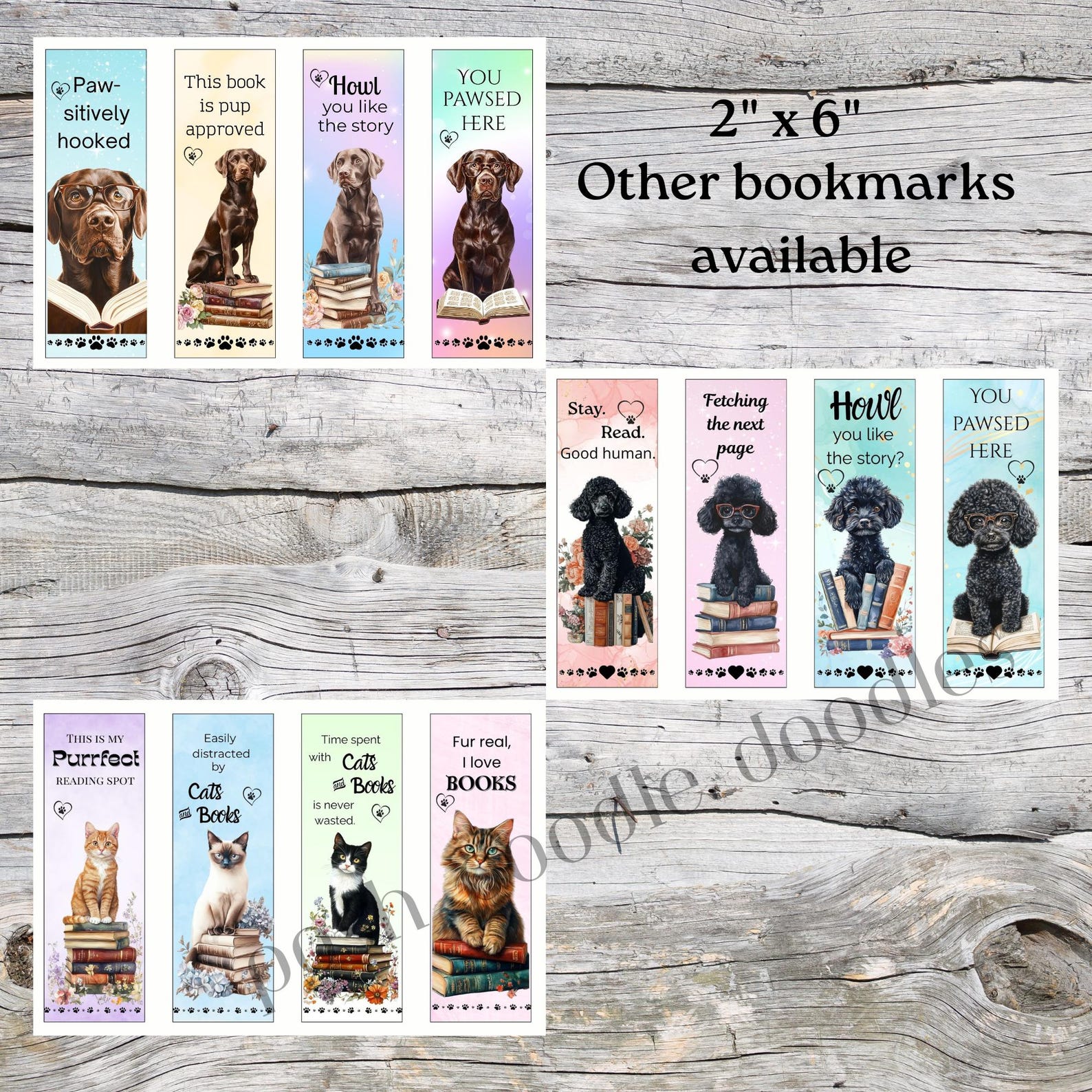 German Shepherd Dog Bookmarks, Pup Lover, Teacher Gift, Instant ...