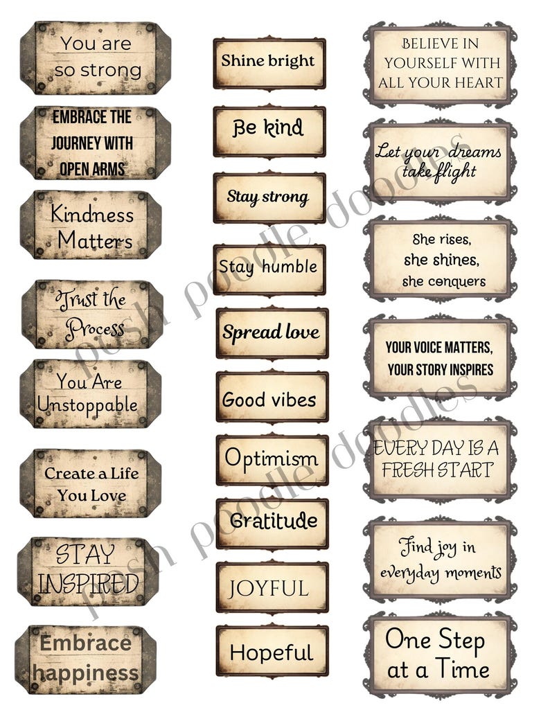 Vintage Labels, Encouraging Words, Digital Tags, Printable Tags ...