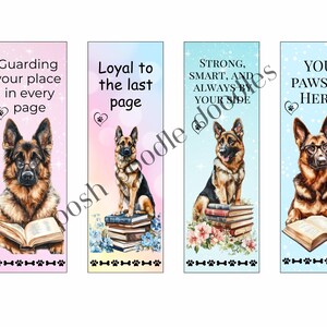 German Shepherd Dog Bookmarks, Pup Lover, Teacher Gift, Instant ...