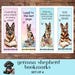 German Shepherd Themed Bookmarks, Digital Bookmarks, Printable ...