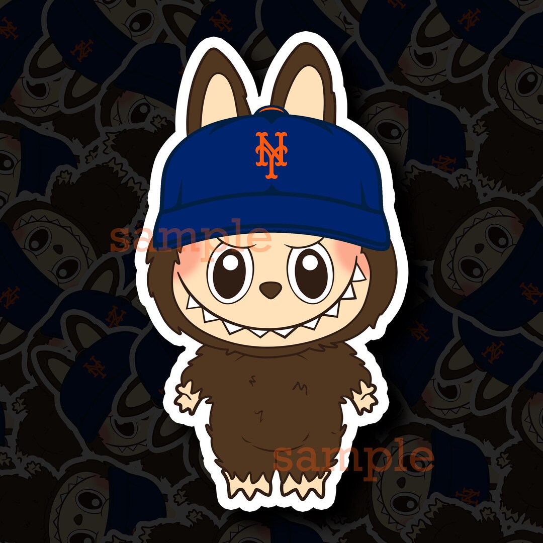 4 Inch. New York Mets Labubu Sticker , Little Monsters Stickers, Custom ...