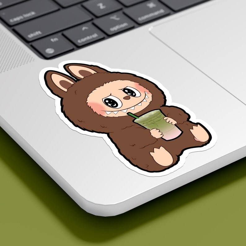 4 Inch. Strawberry Matcha Labubu Sticker , Little Monsters Stickers ...