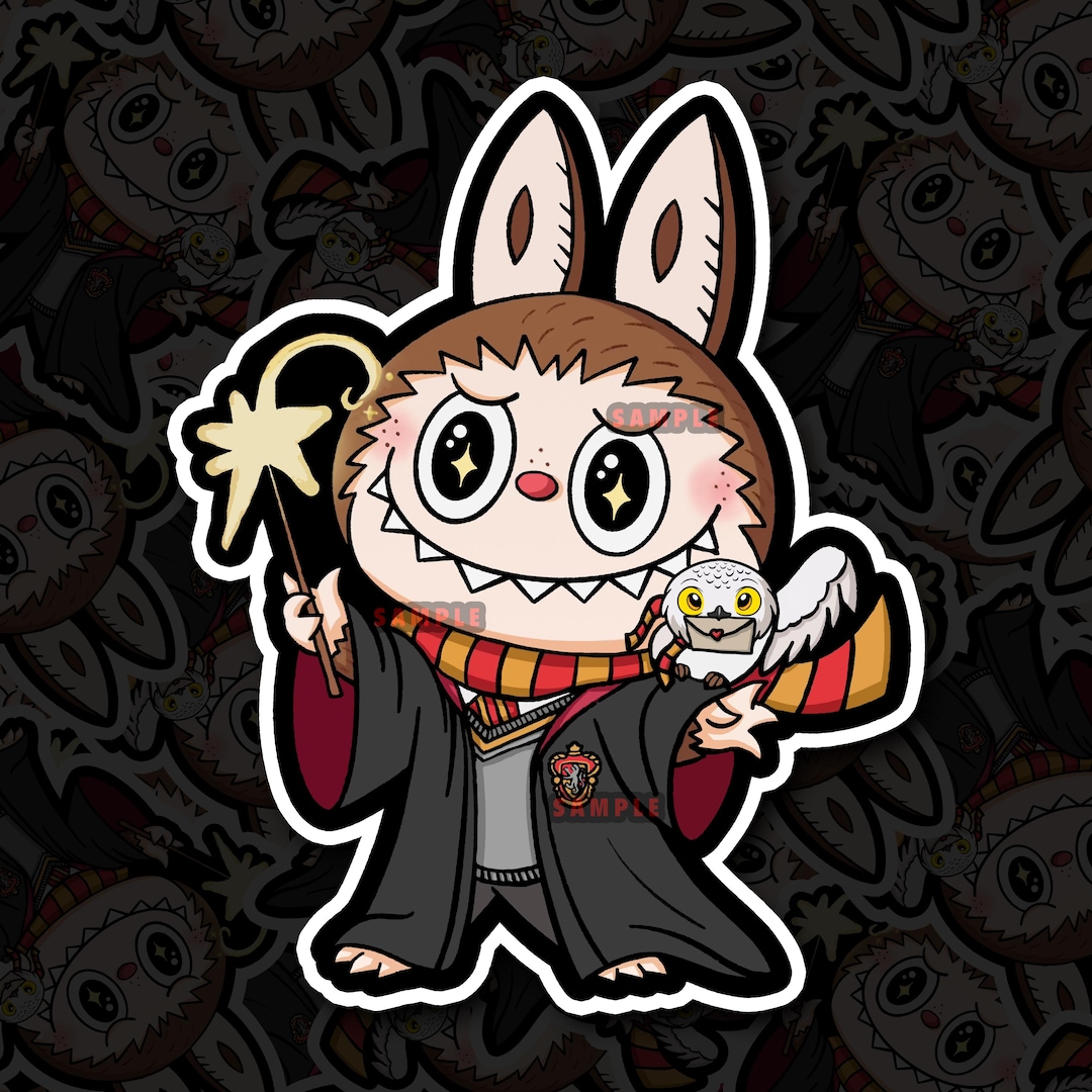 4 Inch. Harry Potter Gryffindor Labubu Sticker , Little Monsters ...