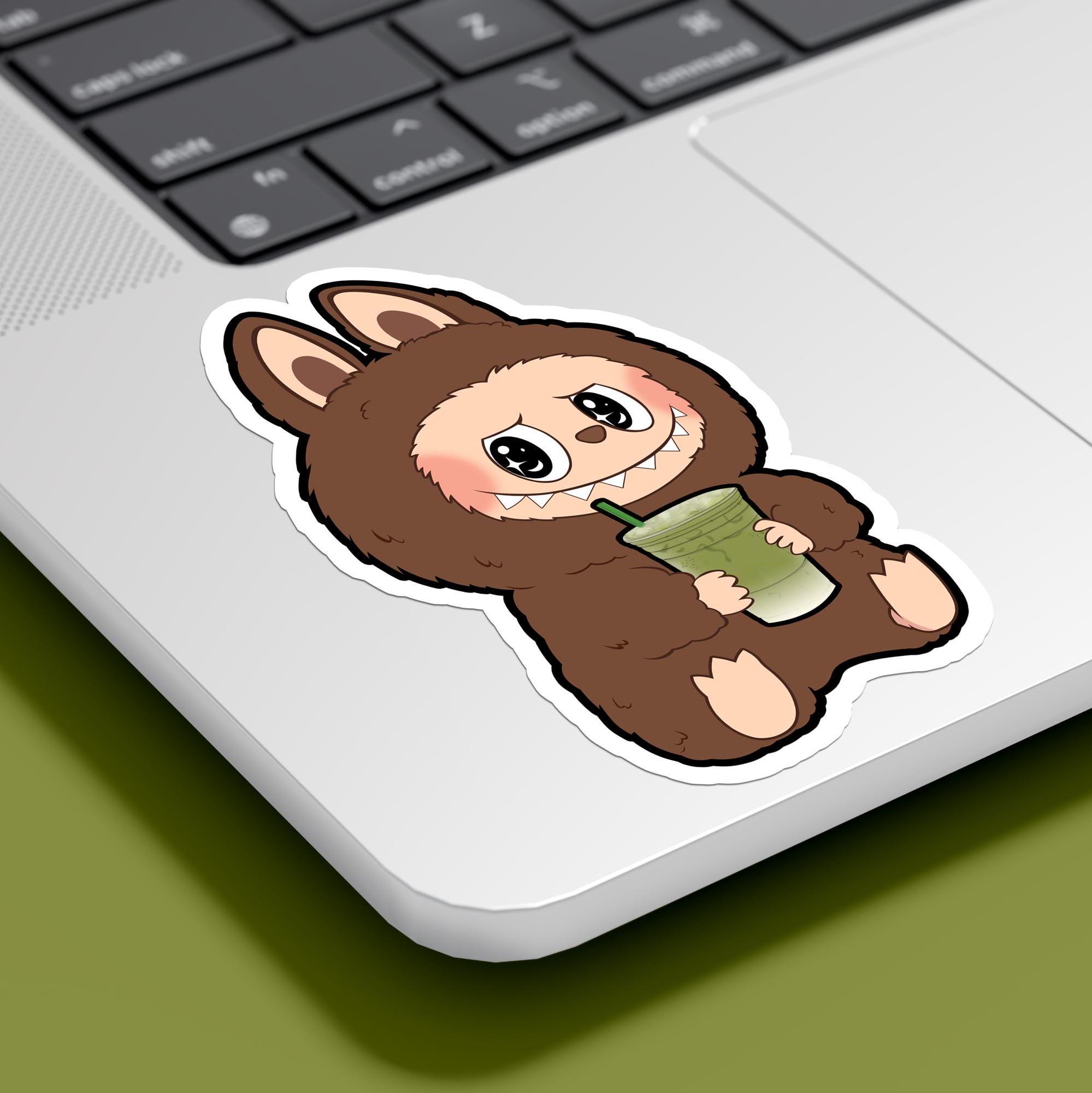 4 Inch. Matcha Labubu Sticker #2 , Little Monsters Stickers, Custom ...