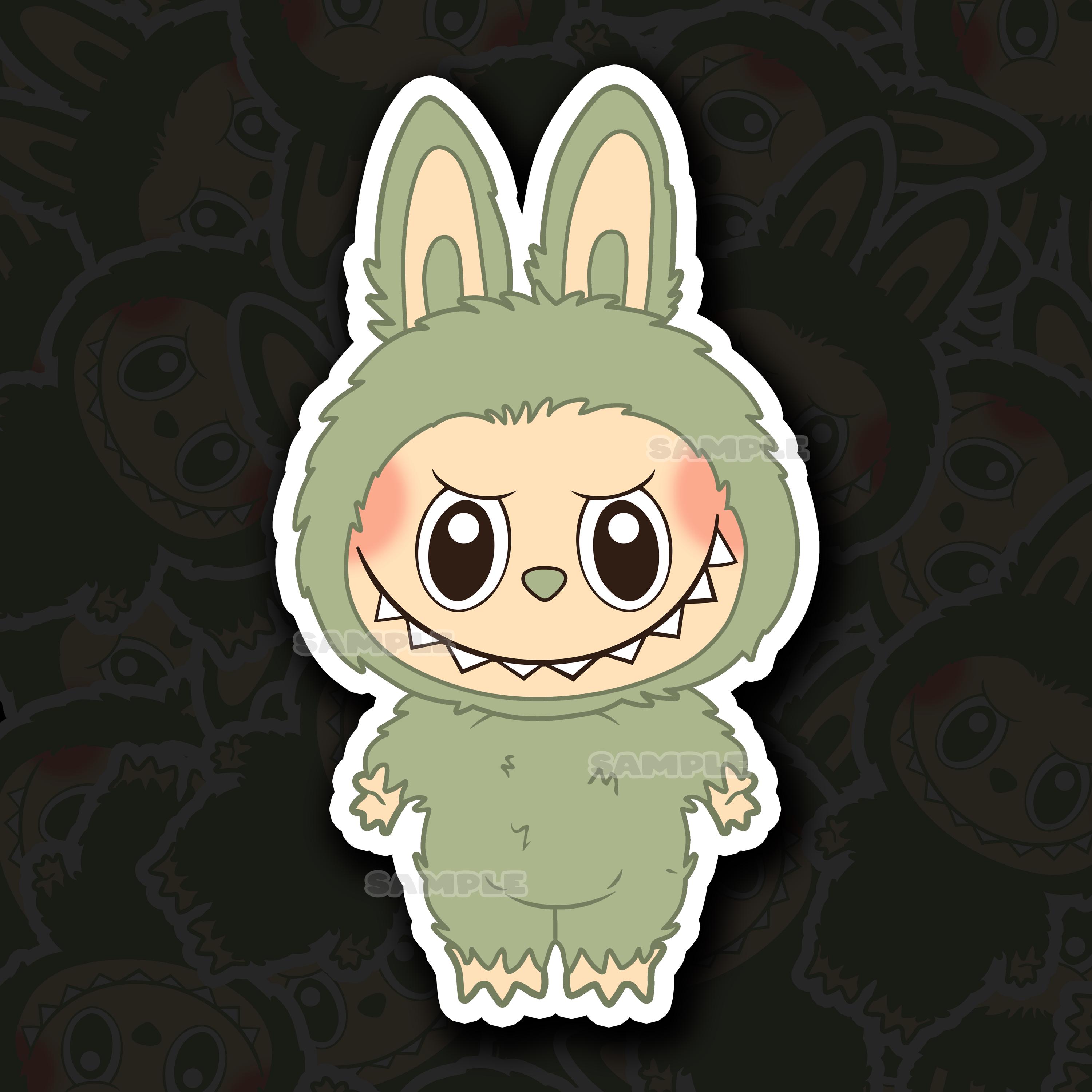 4 Inch. Green Grape Labubu Sticker , Little Monsters Stickers, Custom ...