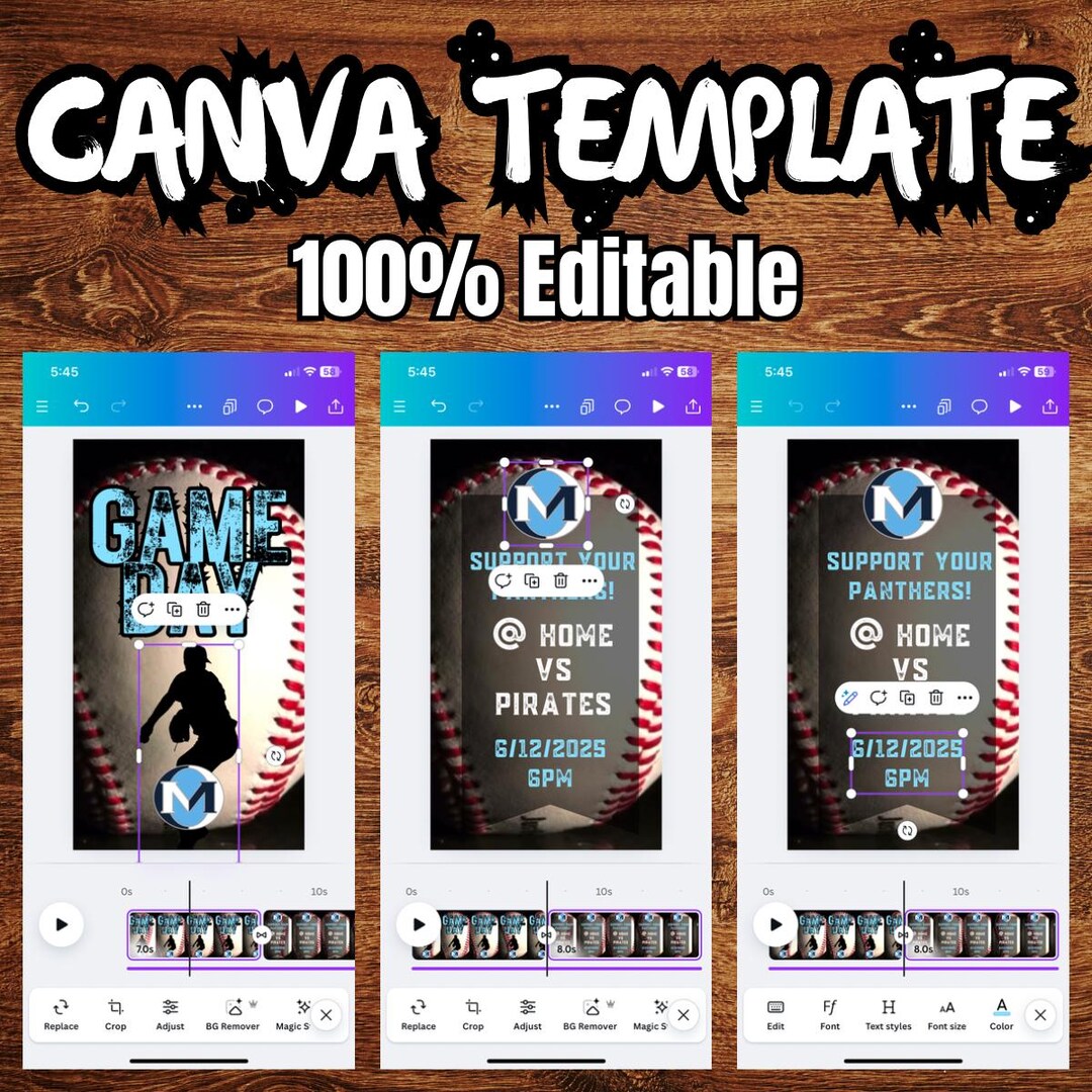 Editable Baseball Game Day Canva Template – Instagram & Facebook Reel ...