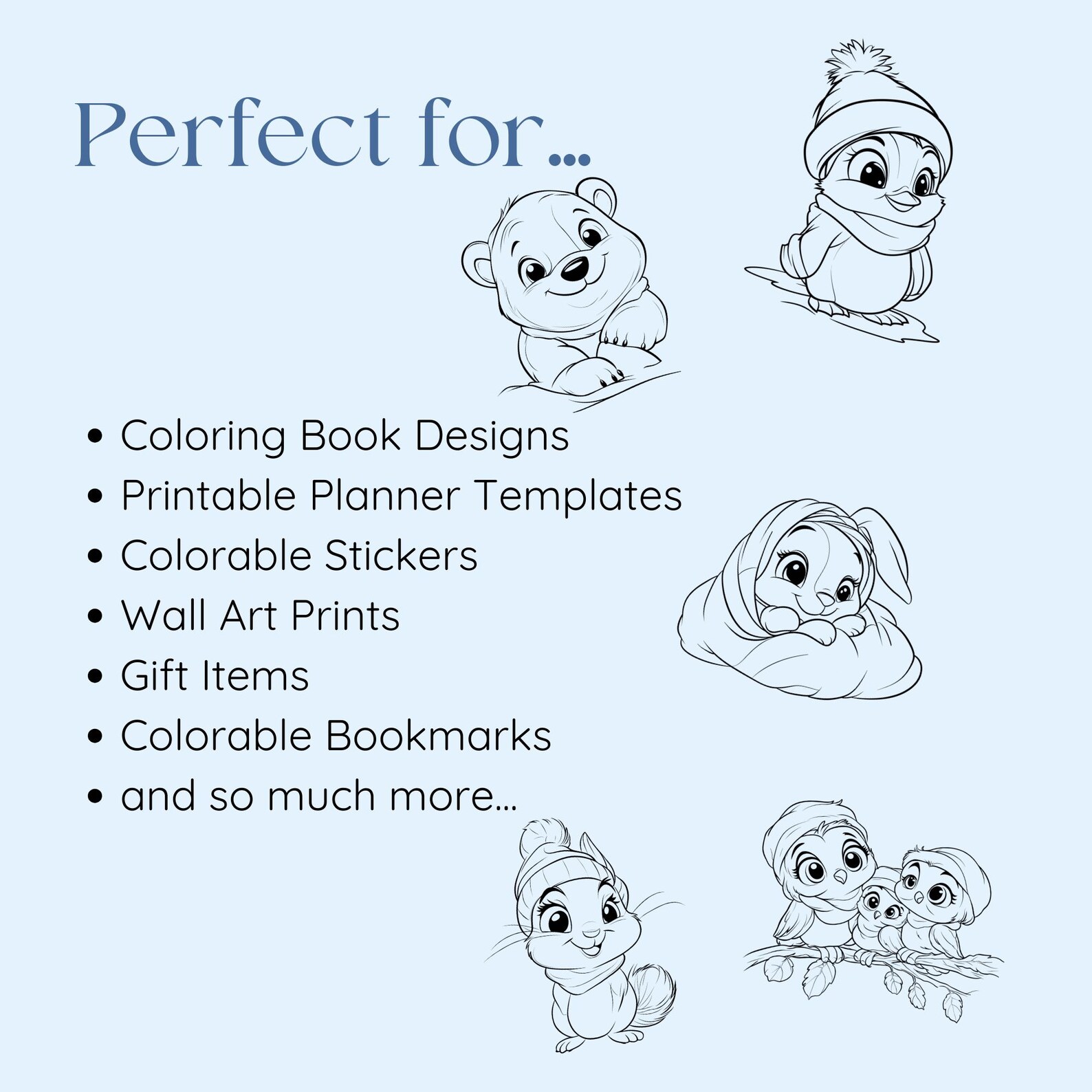 Winter Fun Line Art PNG Bundle Commercial Use Graphics, Fall PNG Bundle ...