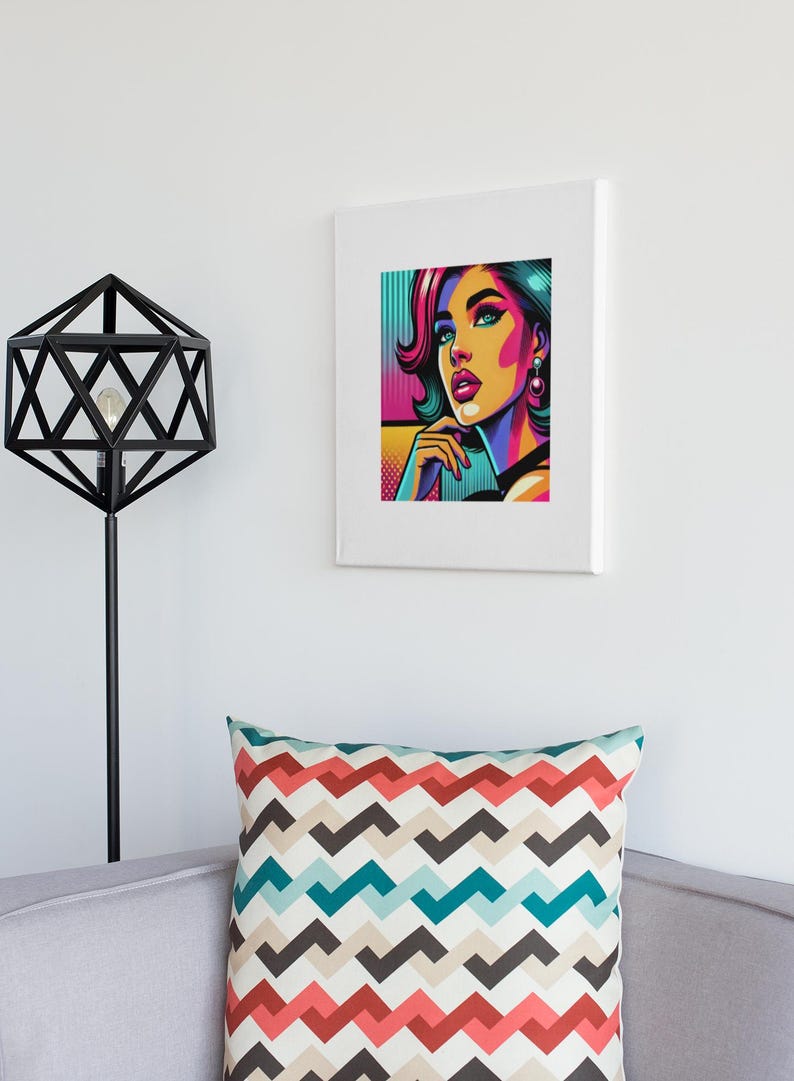 Vibrant Pop Art Glamour Portrait: Digital Download for Modern Home ...