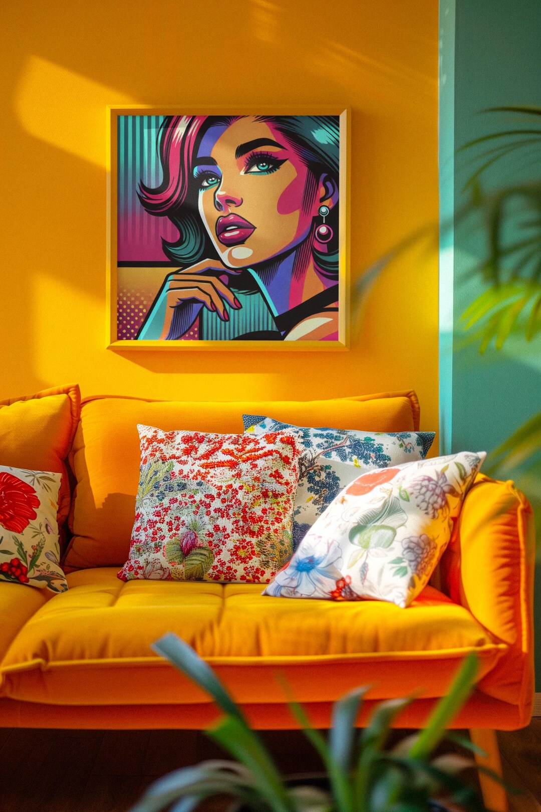 Vibrant Pop Art Glamour Portrait: Digital Download for Modern Home ...