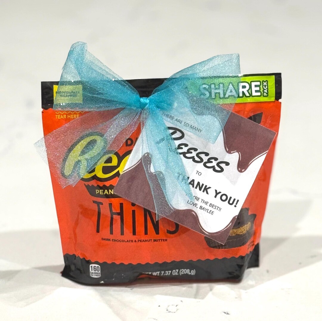 Reese’s Teacher Gift Tag | Printable Thank You Tag | Editable Candy ...