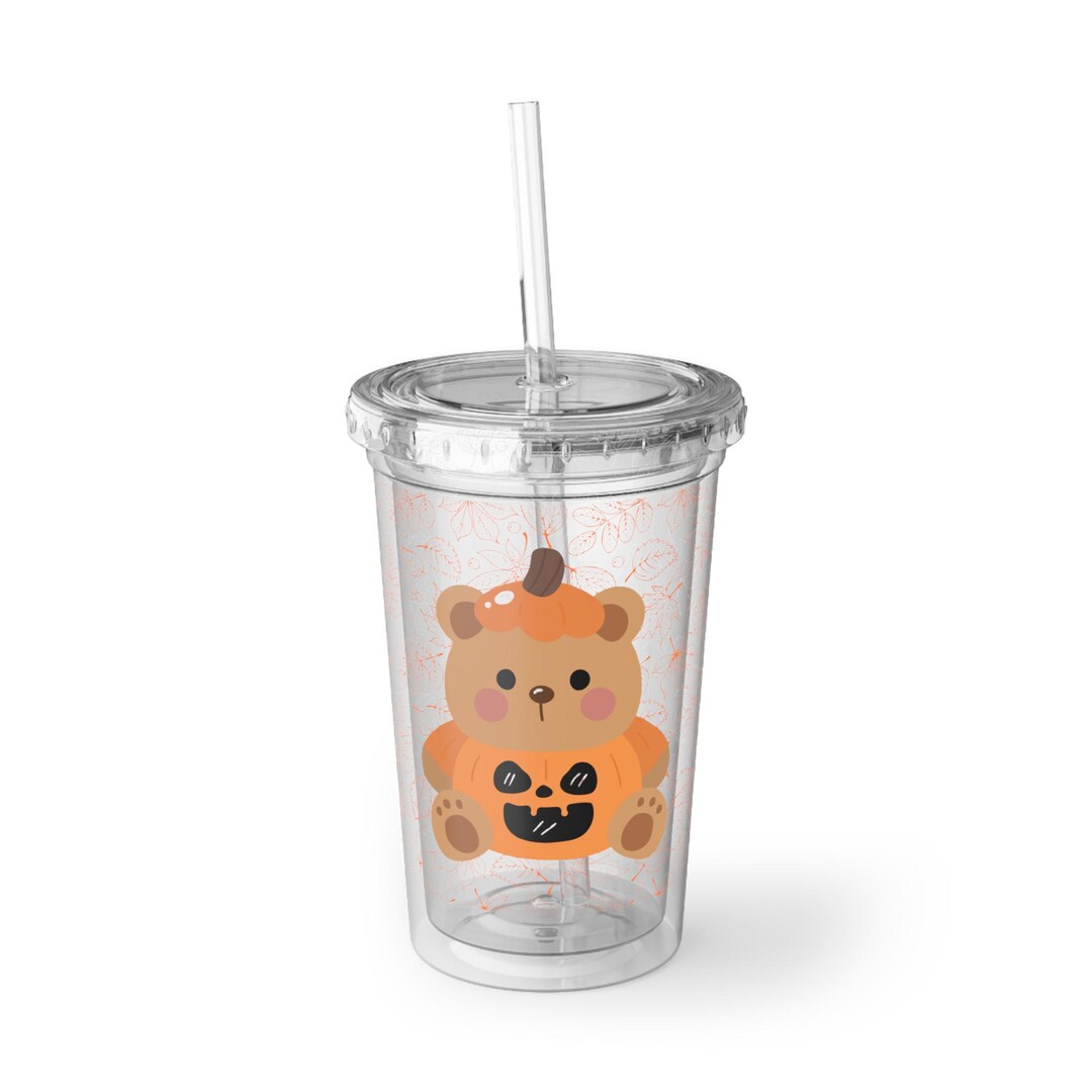 Cute Bear Themed Acrylic Cup, Seasonal Drink Vessel, Halloween Party ...