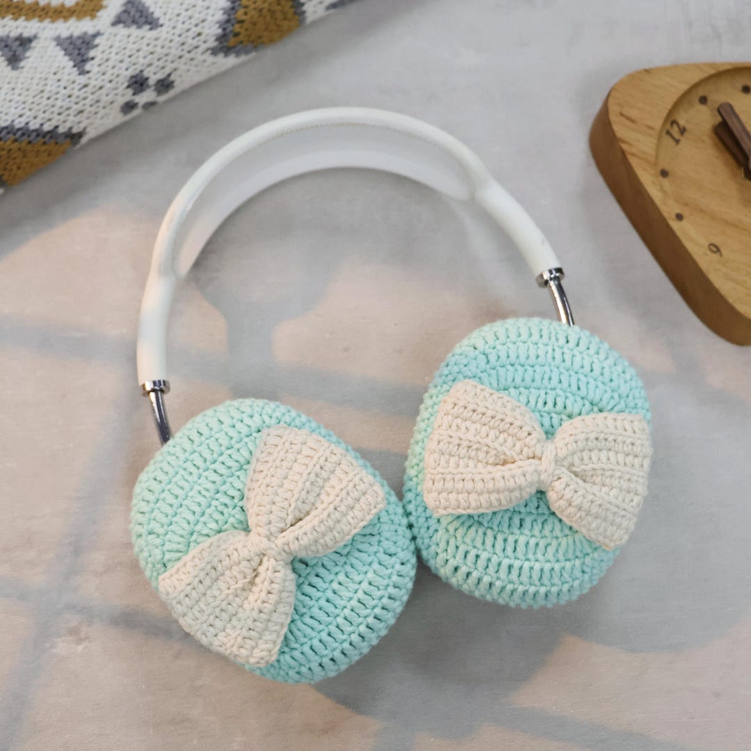 Cute Bow Granny Square Airpods Max Headphone Covers | Crochet Airpods ...