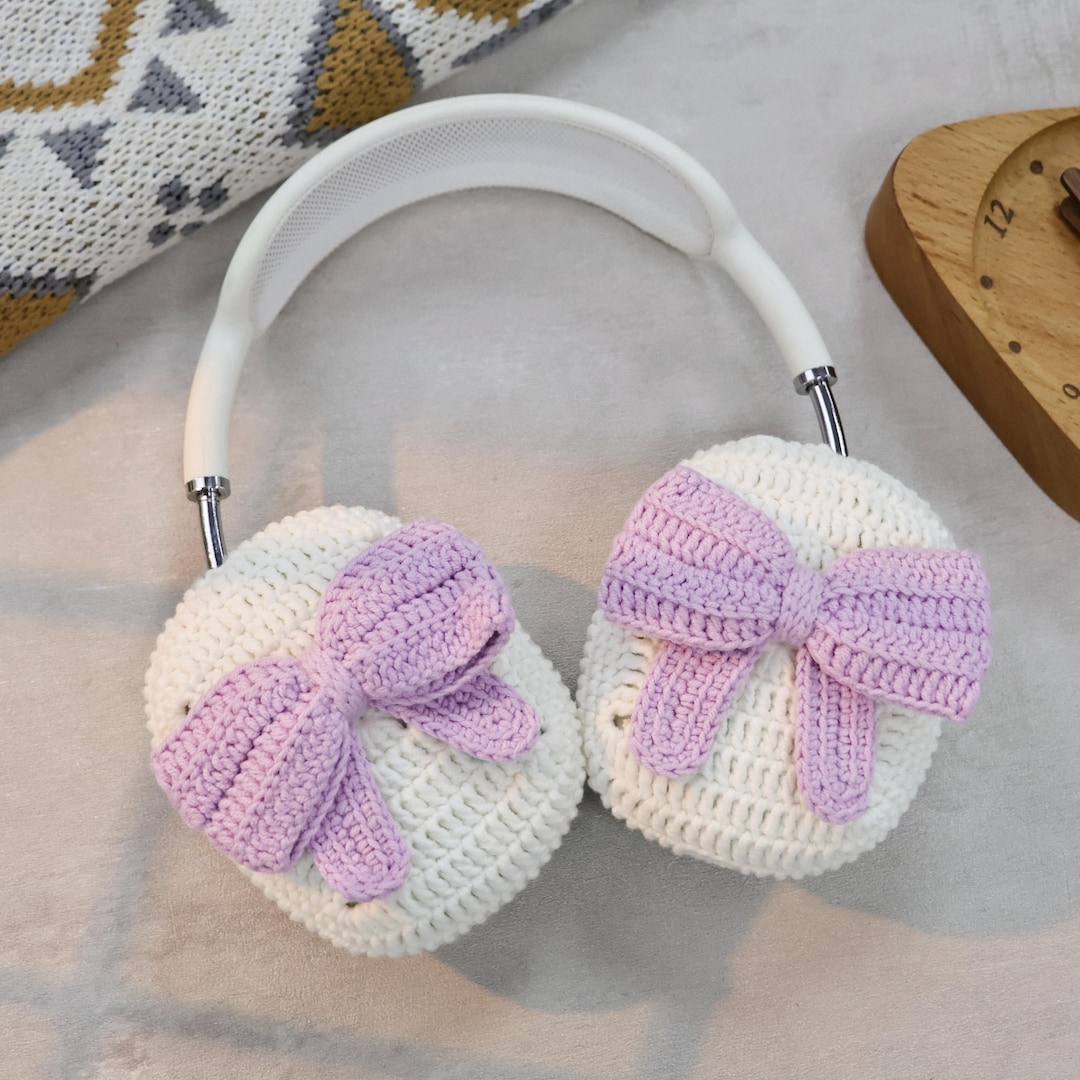Cute Bow Granny Square Airpods Max Headphone Covers | Crochet Airpods ...