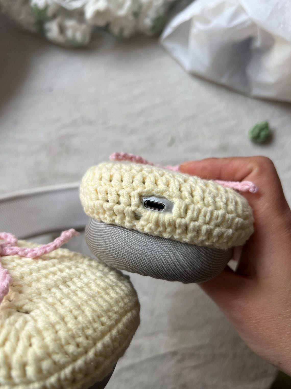 Cute Bow Granny Square Airpods Max Headphone Covers | Crochet Airpods ...