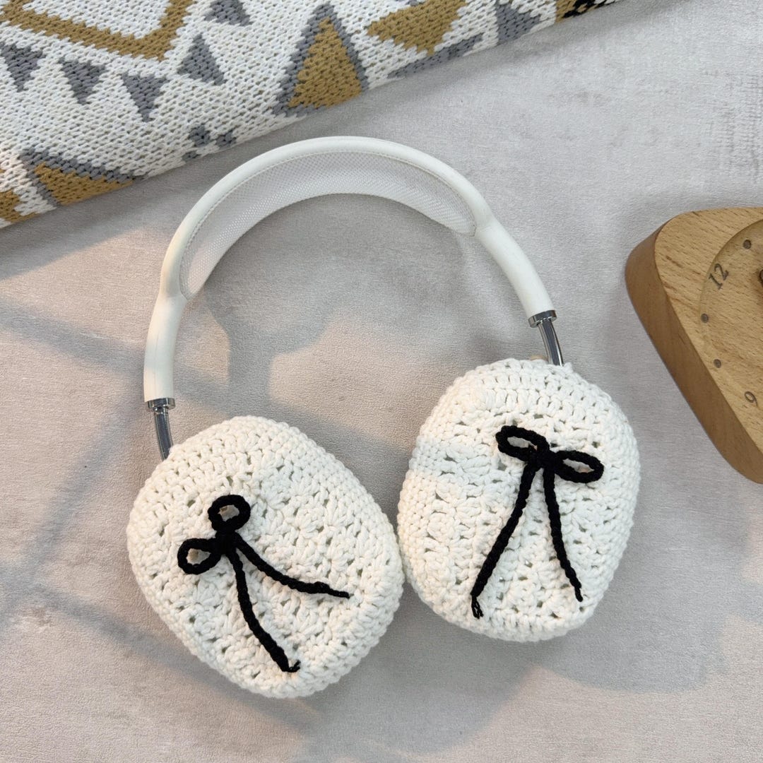 Cute Bow Granny Square Airpods Max Headphone Covers | Crochet Airpods ...