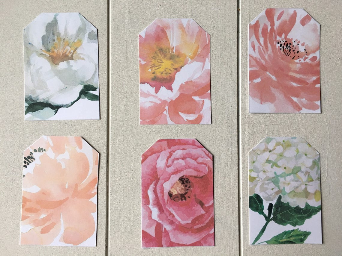 Floral Printable Gift Tags, Floral Gift Tags, Printable Gift Tags, Gift ...