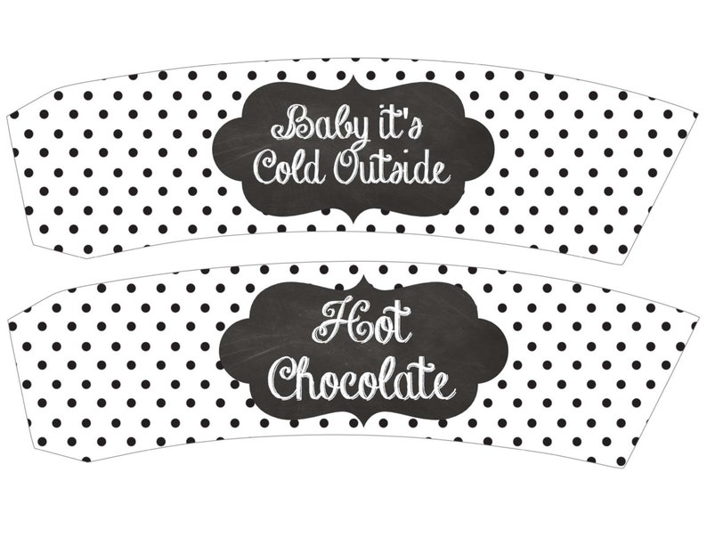 Hot Chocolate Cup Sleeve Printable, Hot Chocolate Cup Sleeves ...