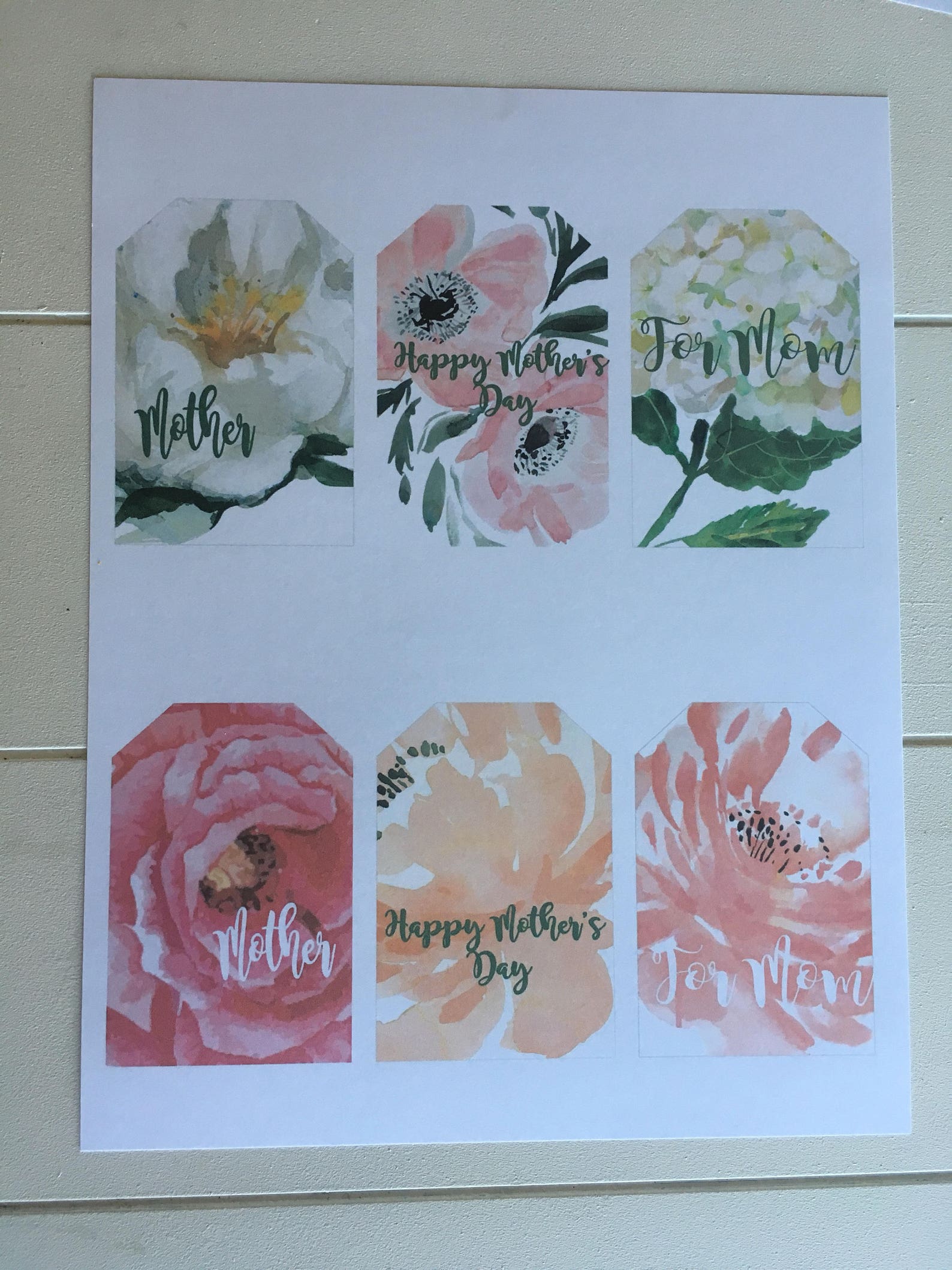 Mother's Day Printable Gift Tags Floral Happy - Etsy