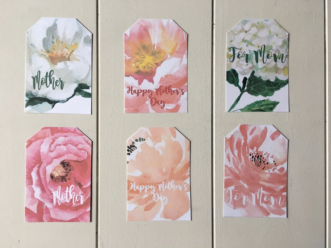 Mother's Day Printable Gift Tags, Floral Happy Mother's Day Gift Tags ...