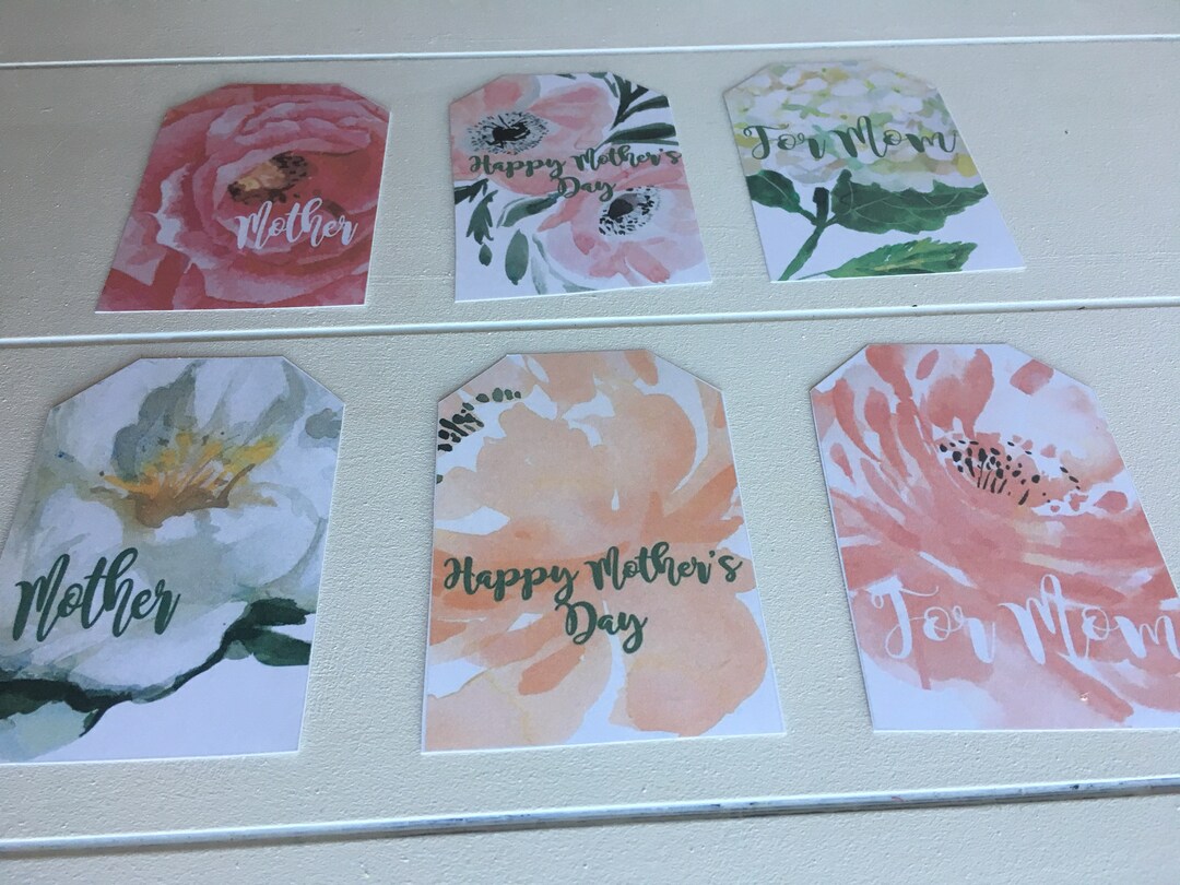 Mother's Day Printable Gift Tags, Floral Happy Mother's Day Gift Tags ...