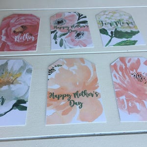 Mother's Day Printable Gift Tags Floral Happy - Etsy