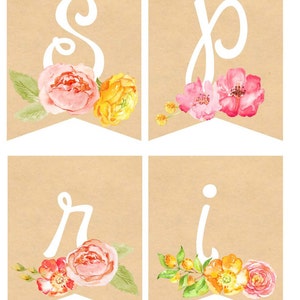Floral Spring Banner, Floral Banner, Spring Banner, Spring Printable ...