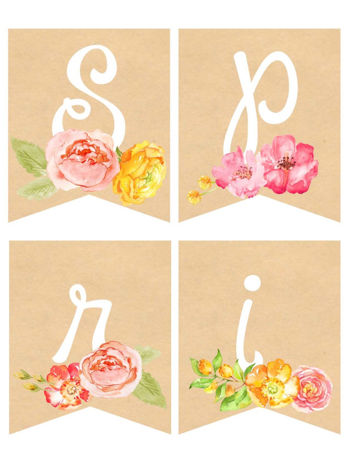 Floral Spring Banner, Floral Banner, Spring Banner, Spring Printable ...