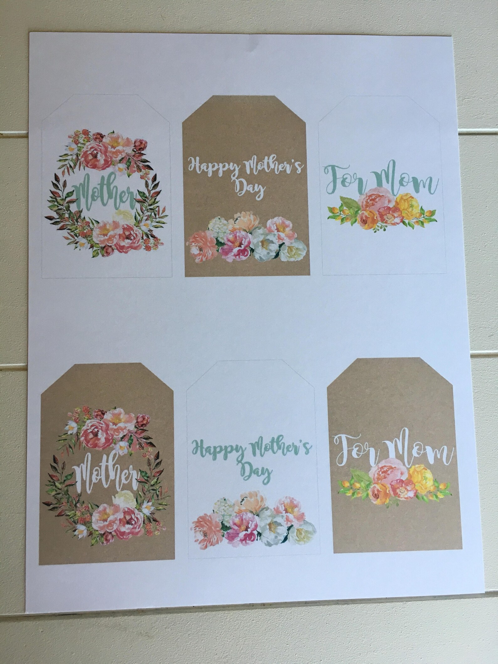 Mother's Day Printable Gift Tags, Floral Happy Mother's Day Gift Tags ...