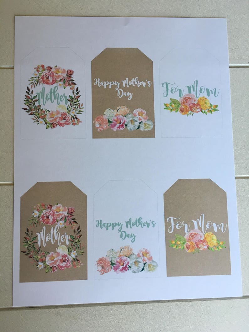 Mother's Day Printable Gift Tags, Floral Happy Mother's Day Gift Tags ...