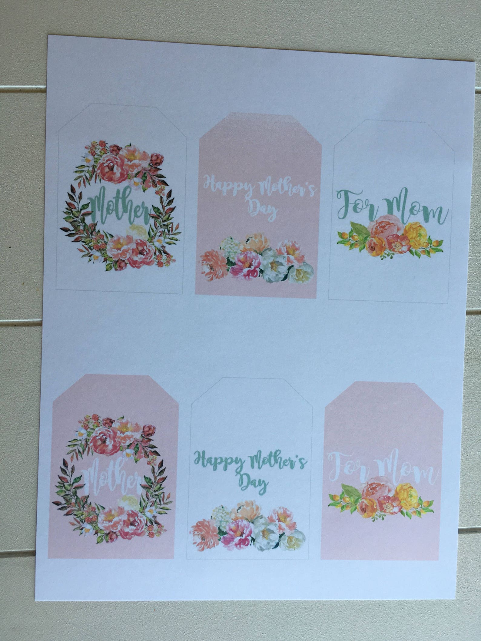 Mother's Day Printable Gift Tags, Floral Happy Mother's Day Gift Tags ...
