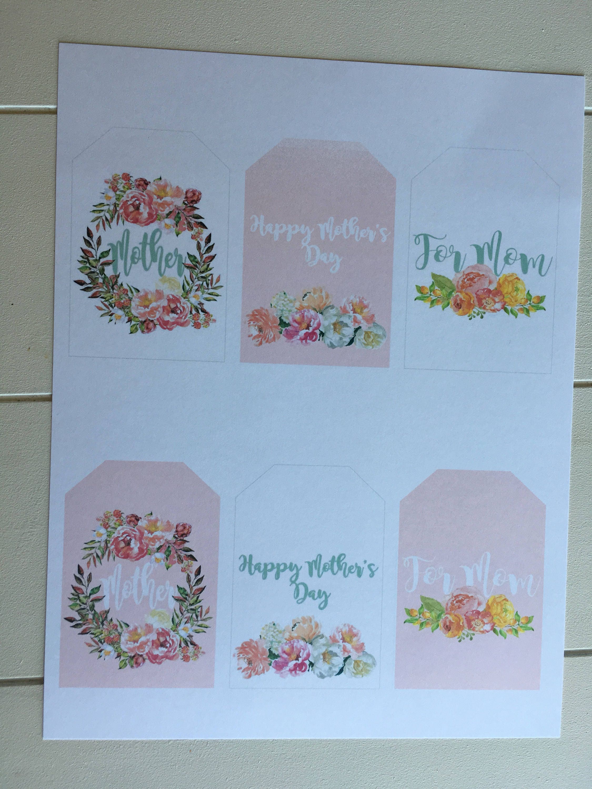 Mother's Day Printable Gift Tags, Floral Happy Mother's Day Gift Tags ...