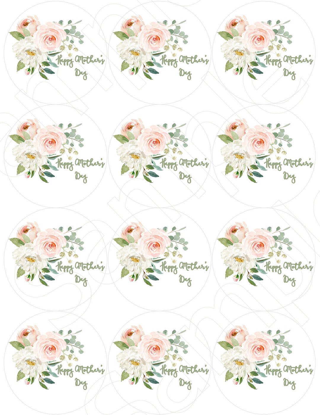 Mother's Day Printable Gift Tags, Floral Happy Mother's Day Gift Tags ...