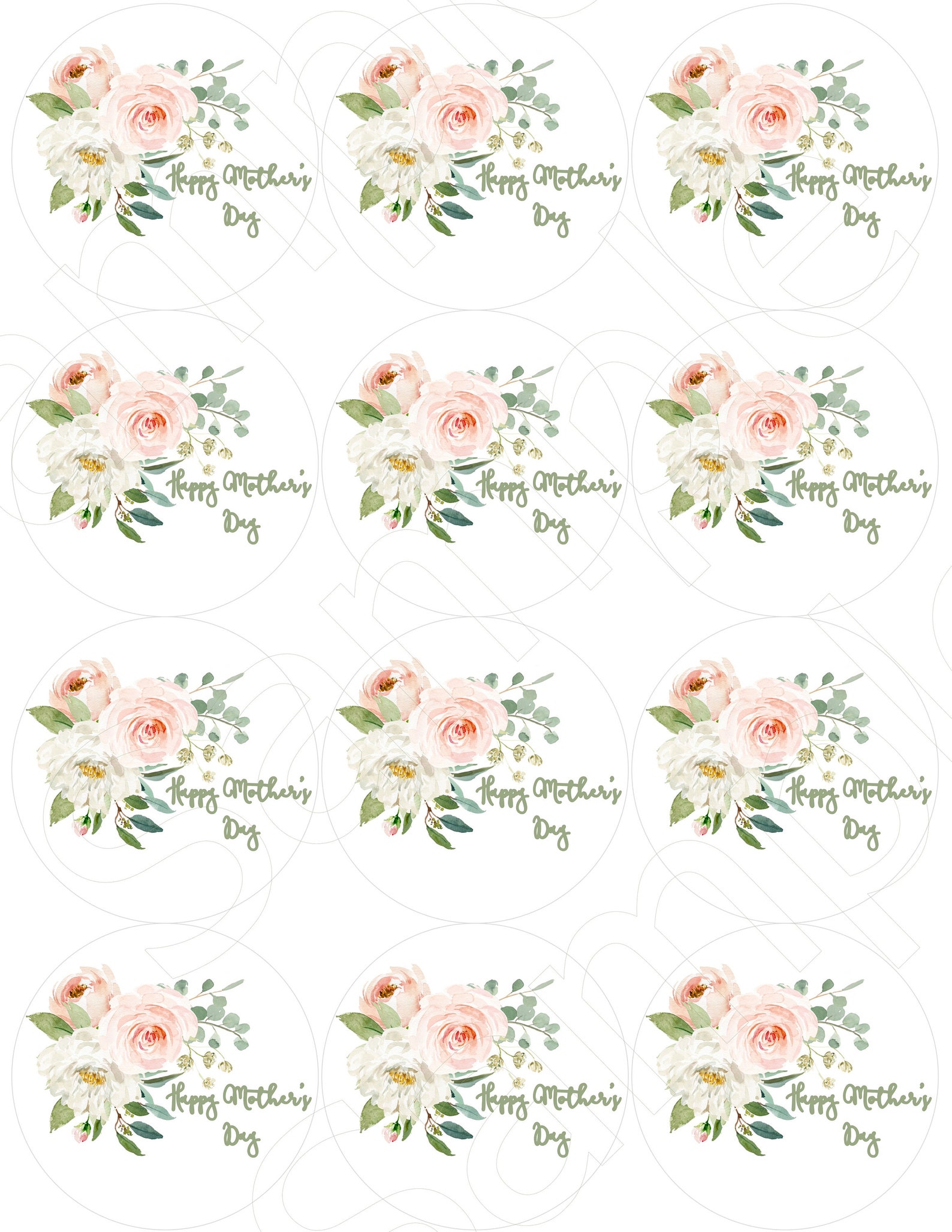 Mother's Day Printable Gift Tags, Floral Happy Mother's Day Gift Tags ...