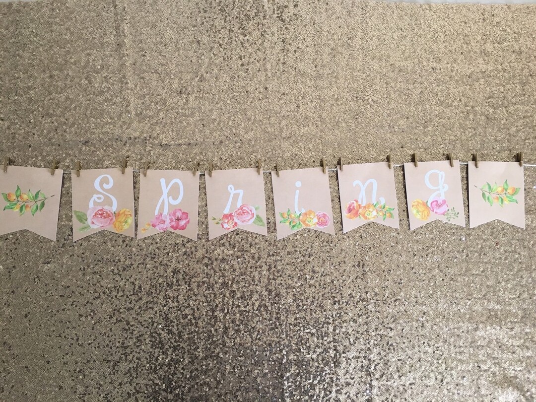 Floral Spring Banner, Floral Banner, Spring Banner, Spring Printable ...