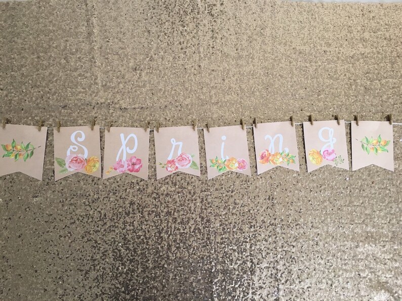 Floral Spring Banner, Floral Banner, Spring Banner, Spring Printable ...