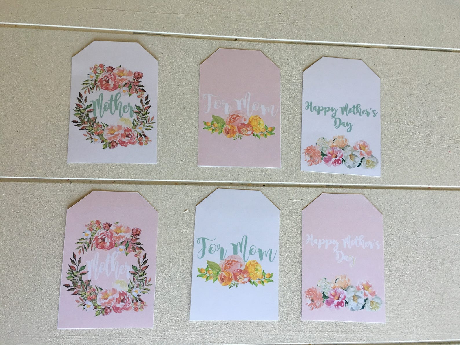 Mother's Day Printable Gift Tags, Floral Happy Mother's Day Gift Tags ...