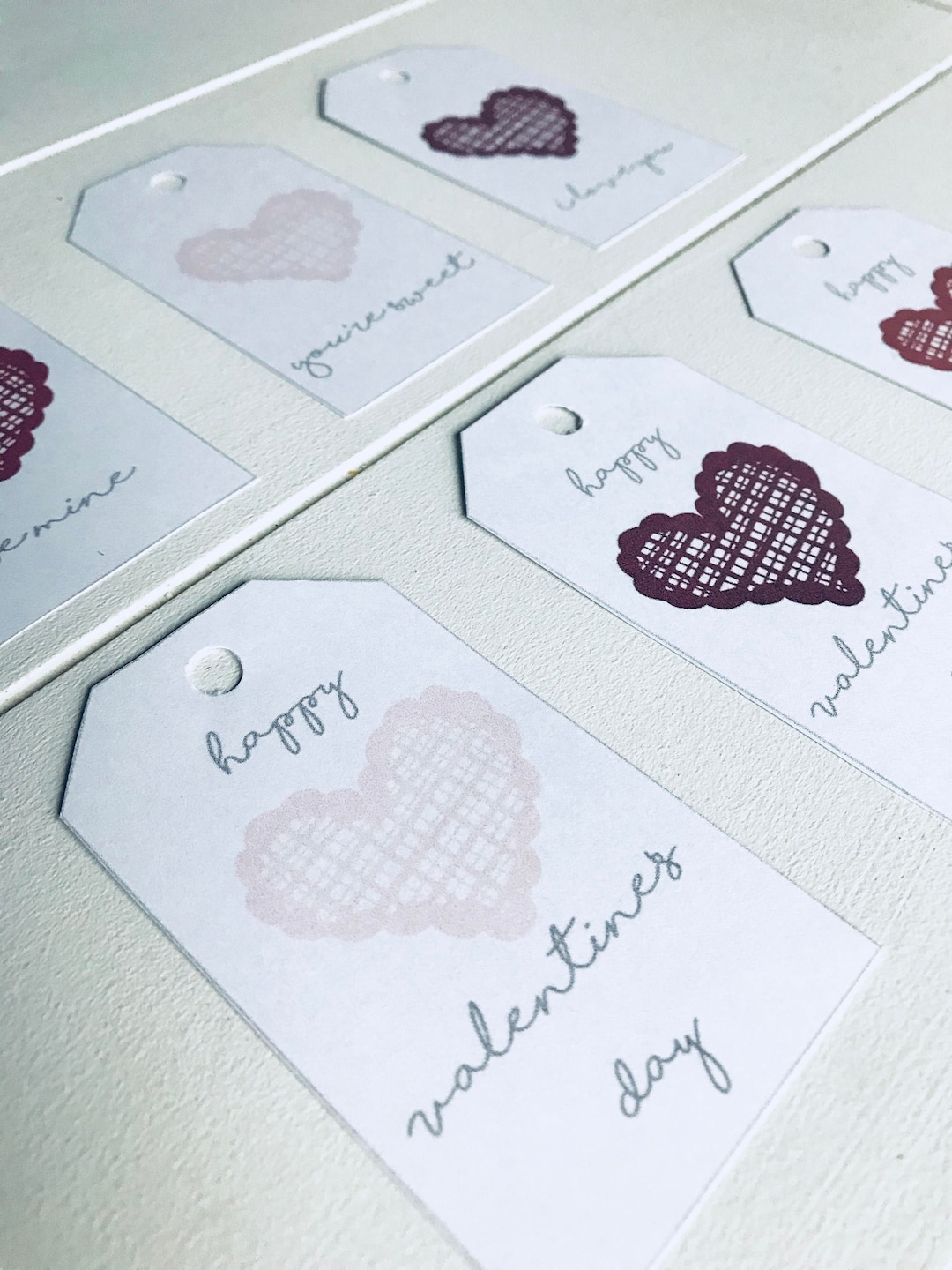 Heart Valentine's Day Gift Tags, Printable PDF (digital Download) - Etsy