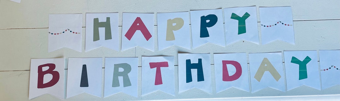 Birthday Banner, Happy Birthday , Printable Card, Happy Birthday Card ...