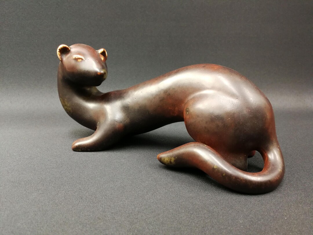 Gunnar Nylund, Figurine, Ermine, Weasel, Stoneware, Rörstrand, 50s ...