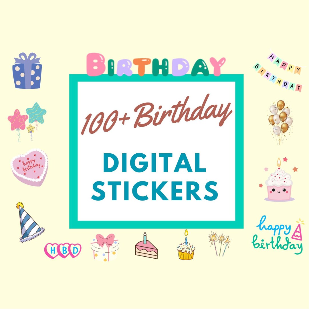 100+ Birthday Digital Stickers, Planner Decorations (PNG Stickers) - Etsy