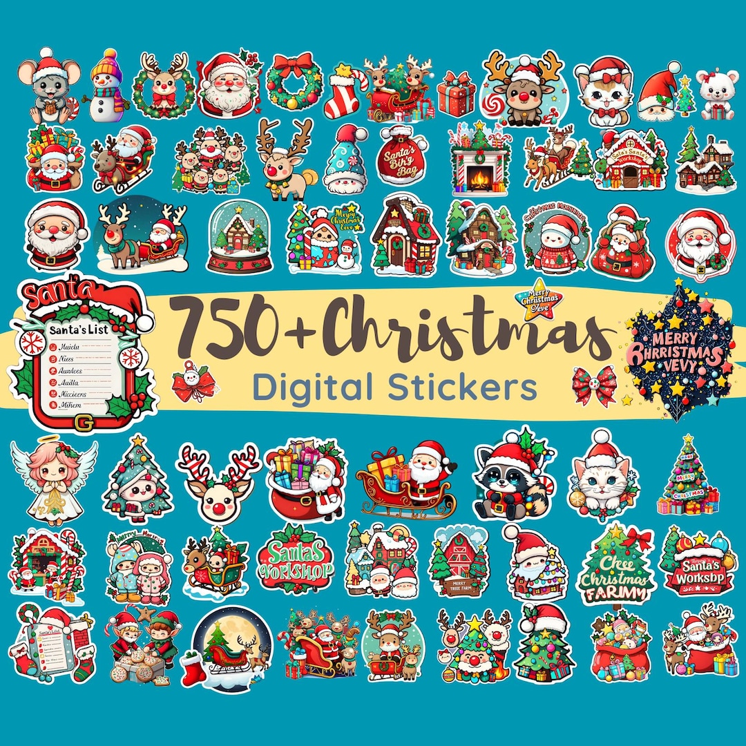 750+ Christmas Digital Stickers, Goodnotes Sticker, Lover Stickers ...