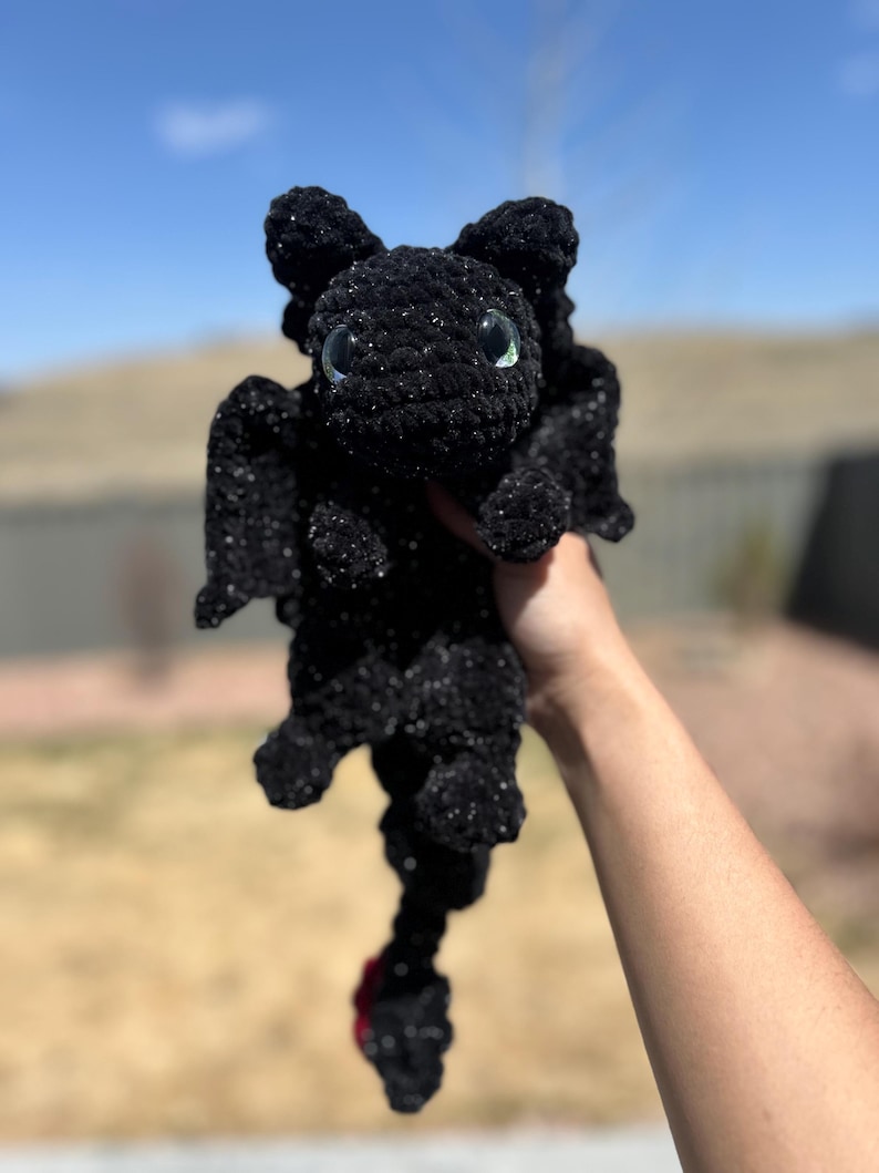Handmade Toothless Crochet Plush: Night and Light Fury Dragon Snuggler ...