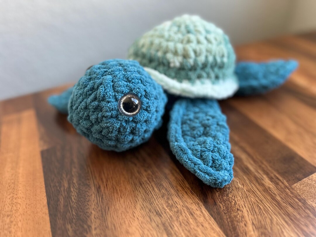 Custom Sea Turtle Plush, Soft Handmade Amigurumi Turtle, Aquatic Decor ...