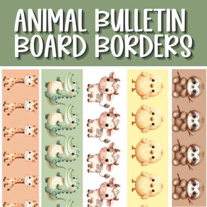 Animal Bulletin Board Borders | Cute & Fun Classroom Decor | Animal ...