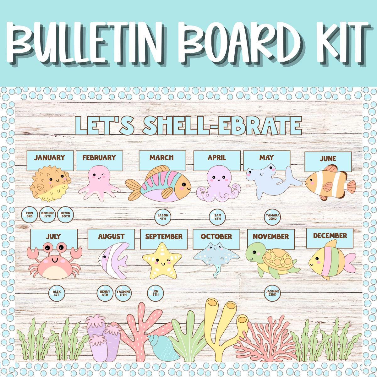 Under the Sea Birthday Bulletin Board Kit: Ocean Classroom Decor ...