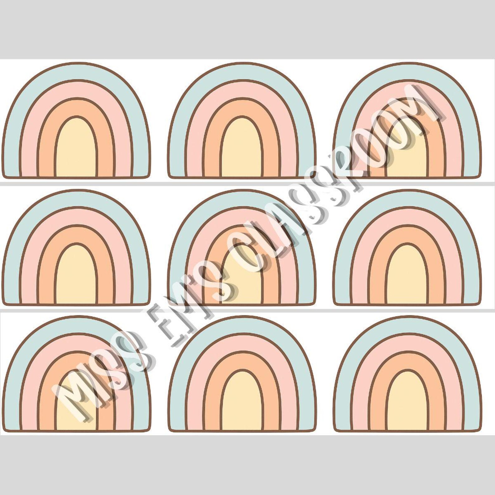 Silly Goose Bulletin Board Borders: Muted Rainbow Classroom Decor (PDF ...